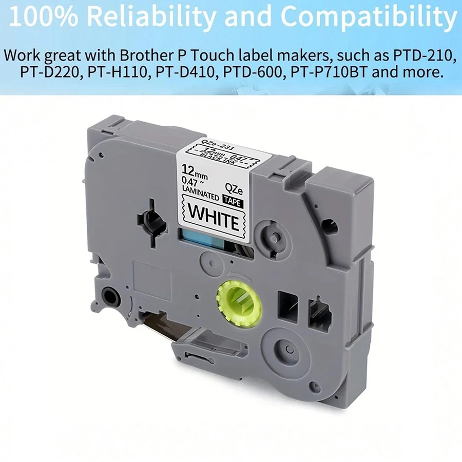 Compatible Brother P-touch Lable Tape 12mm TZE TZ 231 131 631 MQP35 ...