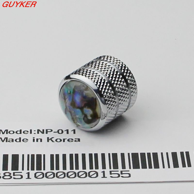 ABALONE PUSH-ON Guitar Knobs Coarse Knurl Electric Bass Potentiometer ...