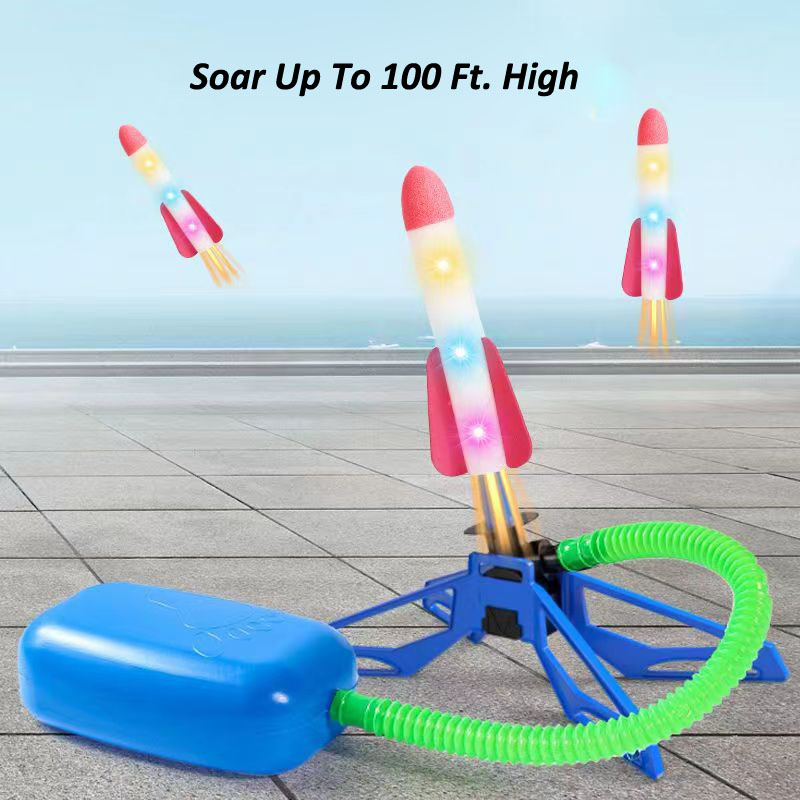 Kid Air Rocket Foot Pump Launcher Outdoor Air Pressed Stomp Soaring ...
