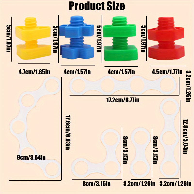 49/20pcs Screw Building Blocks-Montessori Model, Educational Toys, Use ...