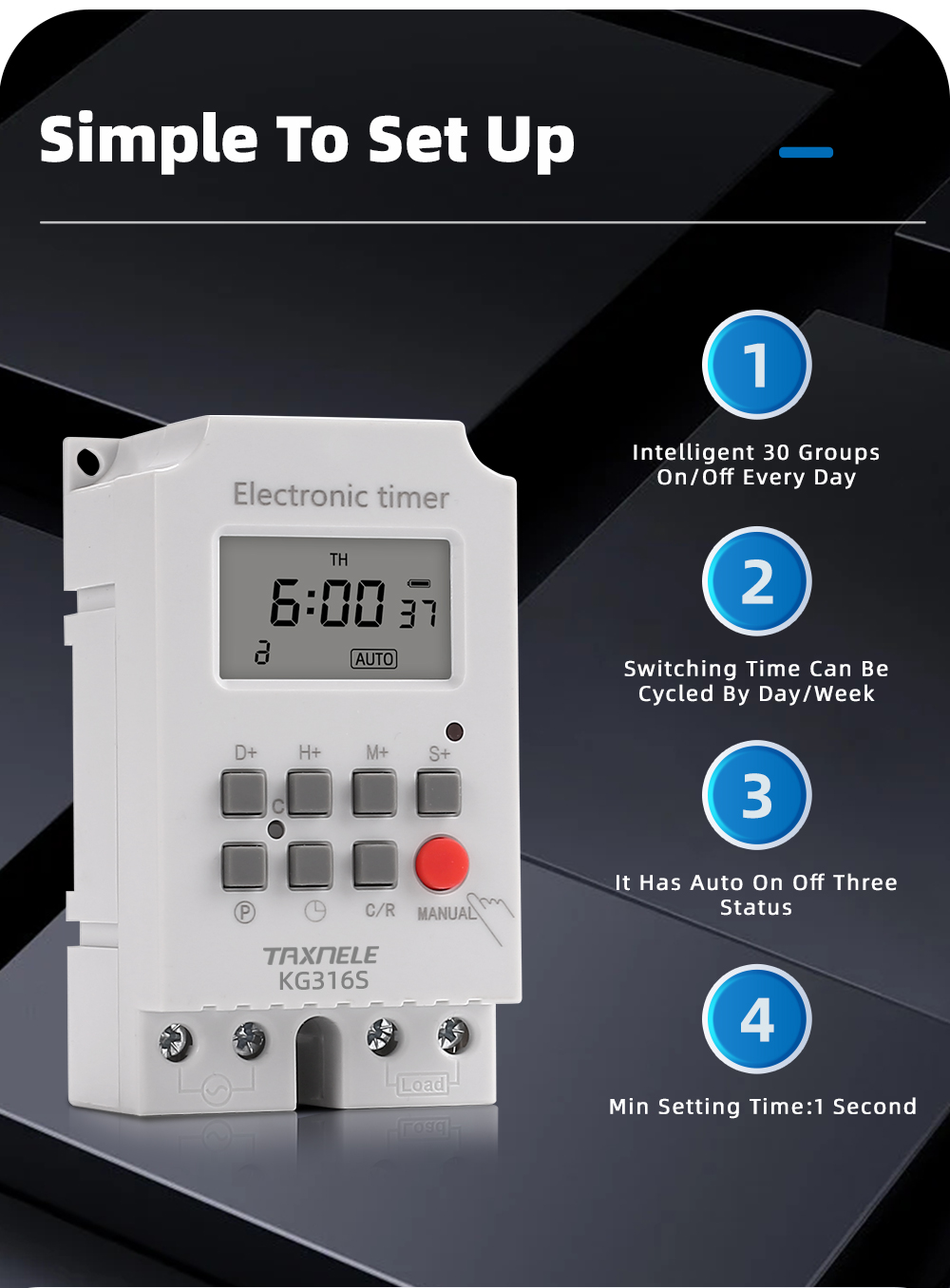 Kg316s Kg316t 7 Days Weekly Digital Electronic Lighting Timer Programmable Time Switch Relay