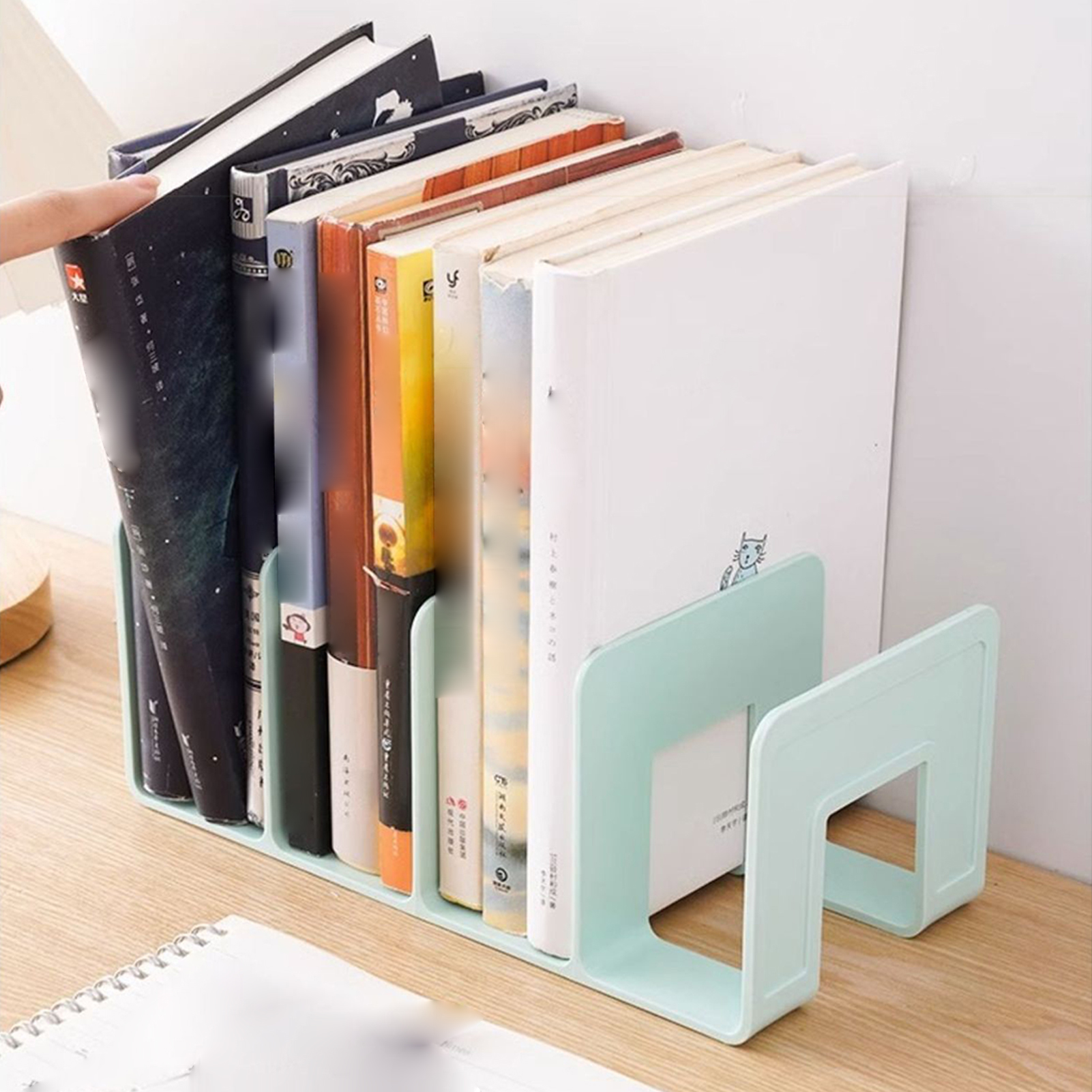 [Launch New] Plastic Stand Bookshelf Divider 4 Sections Book Paper ...