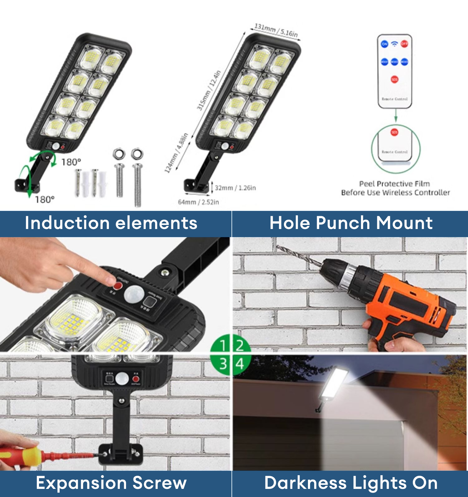 400W Lampu Solar Light Outdoor Lighting Ip67 Waterproof Solar Street ...