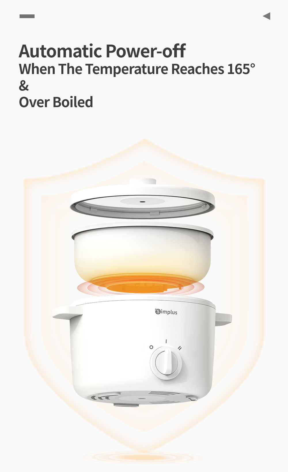 Simplus 3L Electric Cooker | 1000W High Power | Ceramic Glaze Coating ...