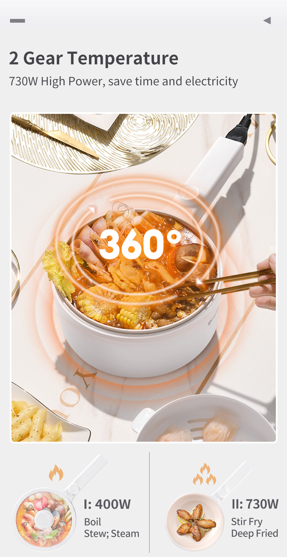 Simplus 2L Electric Cooker | 730W Quick Heating |on-Stick Surface ...