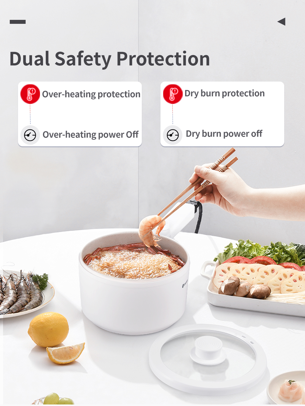 Simplus Dual-Speed Control Multi-Functional Electric Non-Stick Cooker ...