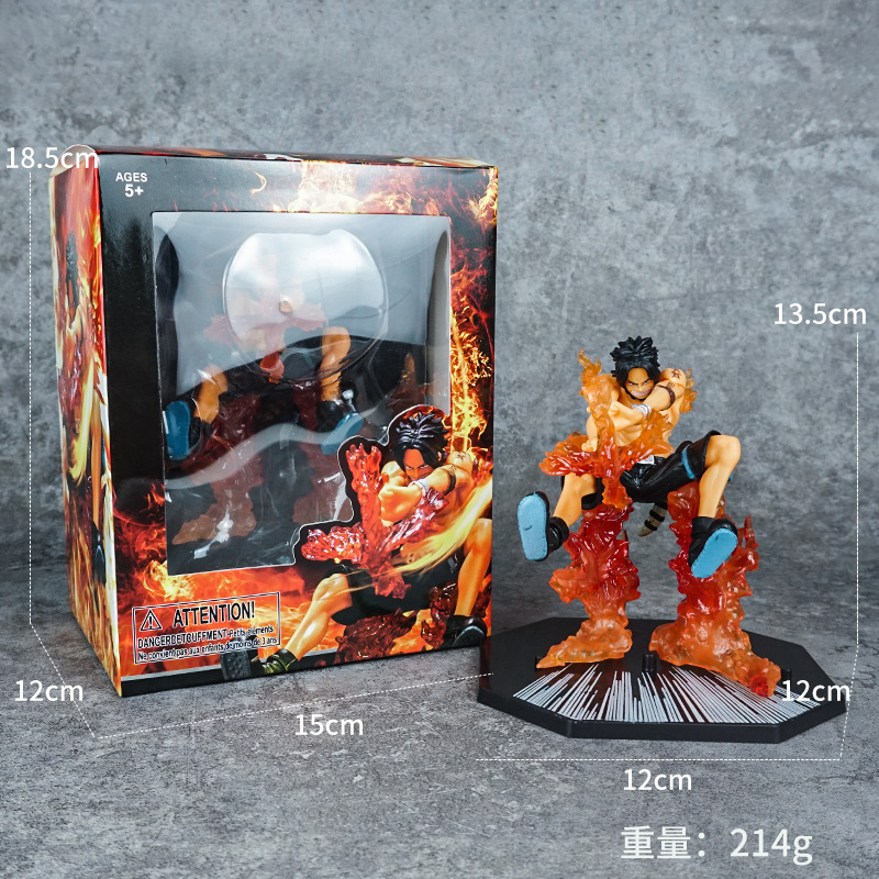 13.5cm One Piece Portgas D Ace Battle Fire Action Figures Toys Japan ...
