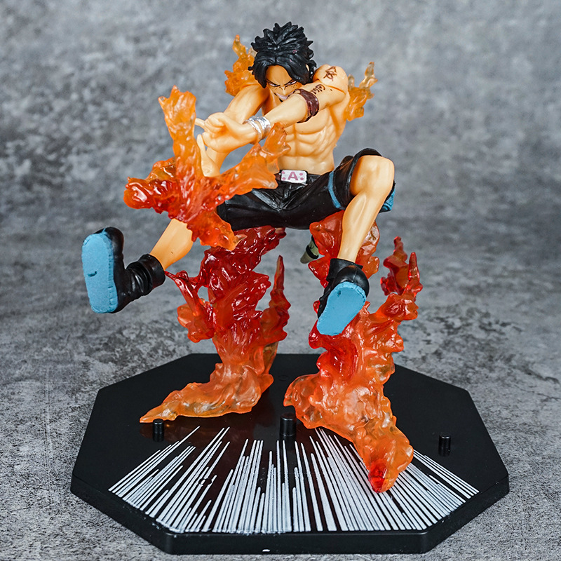 13.5cm One Piece Portgas D Ace Battle Fire Action Figures Toys Japan ...