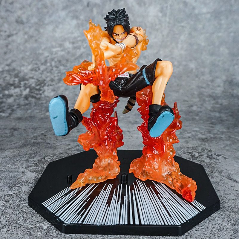 13.5cm One Piece Portgas D Ace Battle Fire Action Figures Toys Japan ...