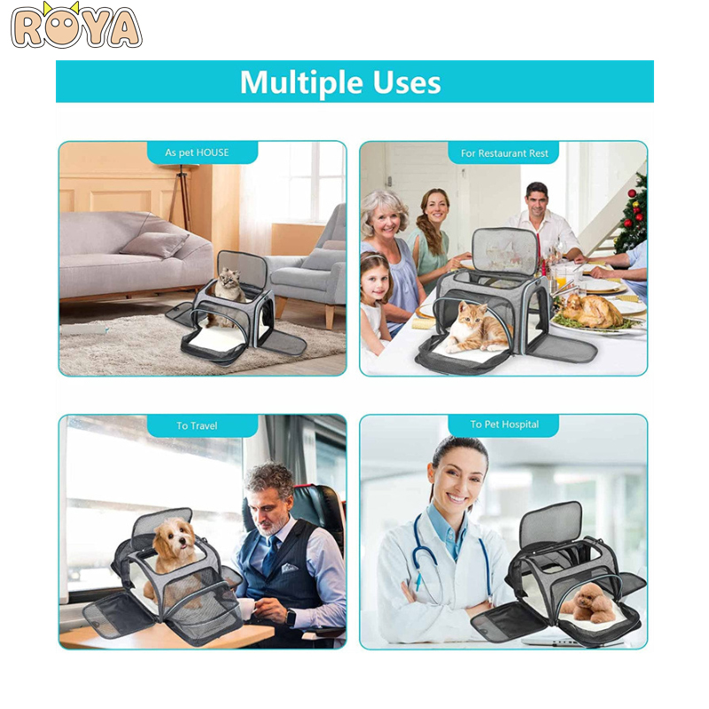 ROYA Cat Bag Protable Pet Carrier Bag Airline Approved Foldable ...