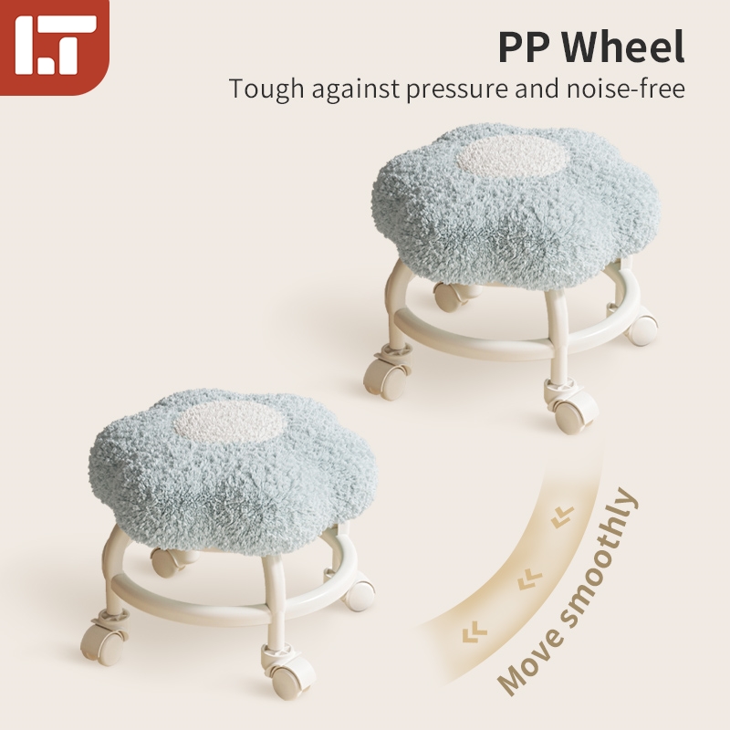 Small Chair Round Stool With Sofa Cushion Round Chair With Wheel INS ...