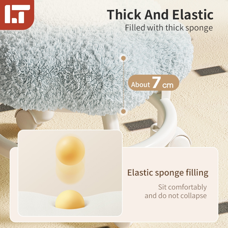 Small Chair Round Stool With Sofa Cushion Round Chair With Wheel INS ...