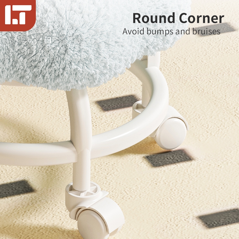 Small Chair Round Stool With Sofa Cushion Round Chair With Wheel INS ...