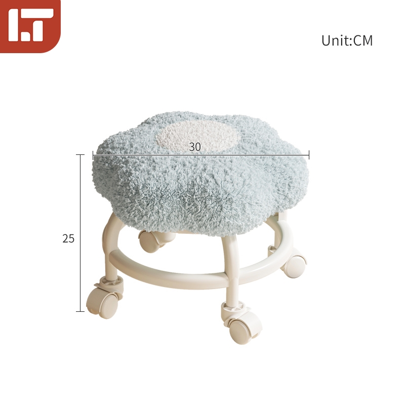 Small Chair Round Stool With Sofa Cushion Round Chair With Wheel INS ...