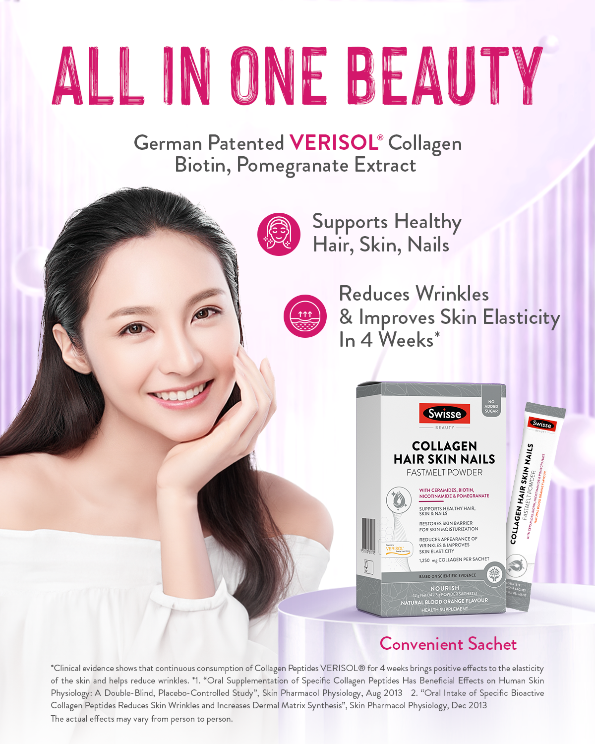 Swisse Beauty Collagen Hair Skin Nails Fastmelt Powder (42g X 14 ...