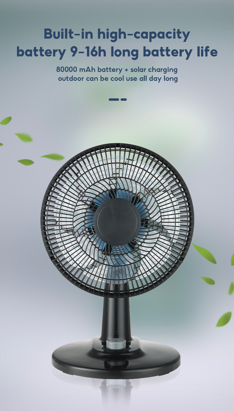Solar Fan Adjustable Solar DC Fan 12" 14" Strong Wind Quiet Oscillating ...