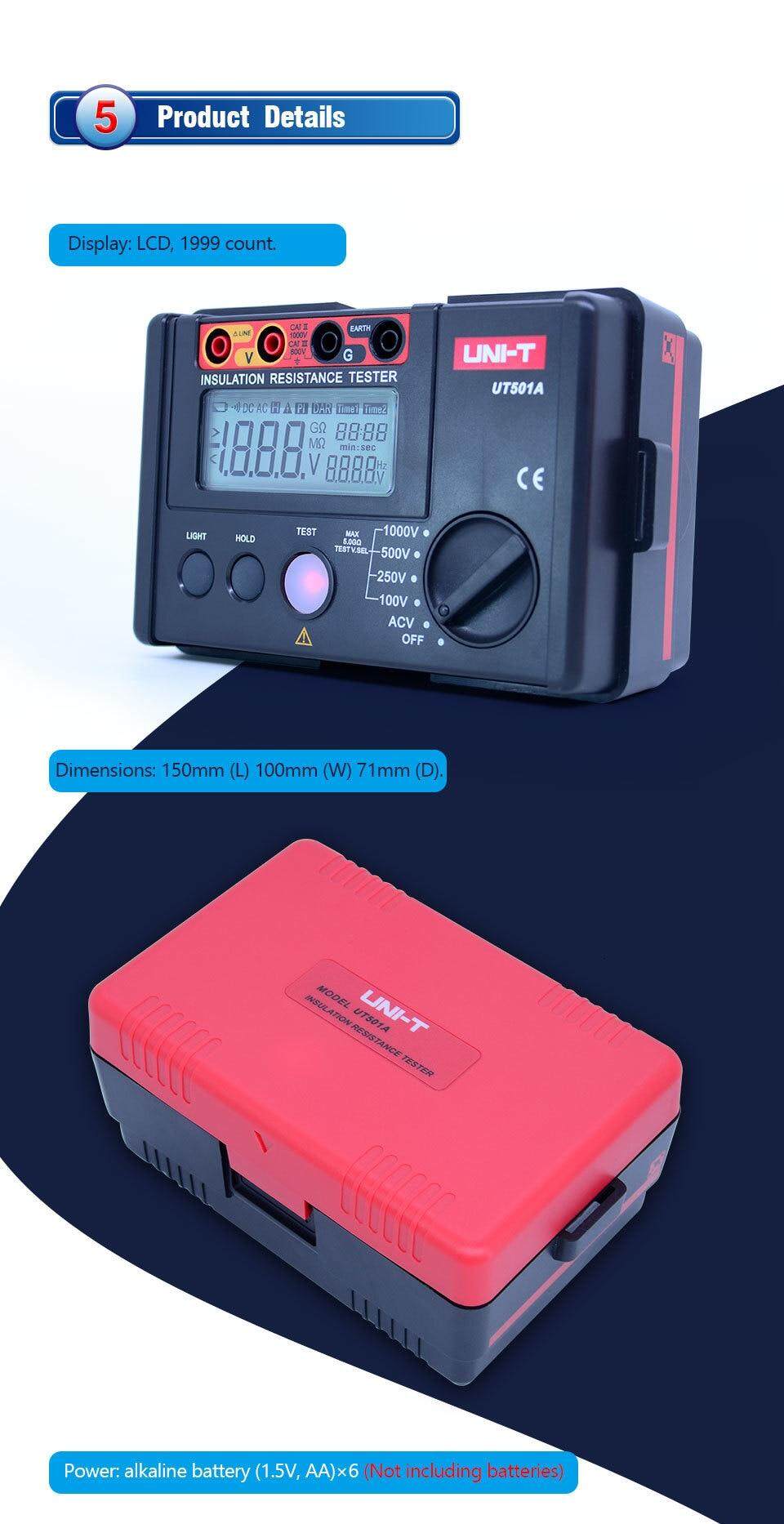 【One year warranty】UNI-T UT501A UT501C UT502A UT502C Digital Insulation ...