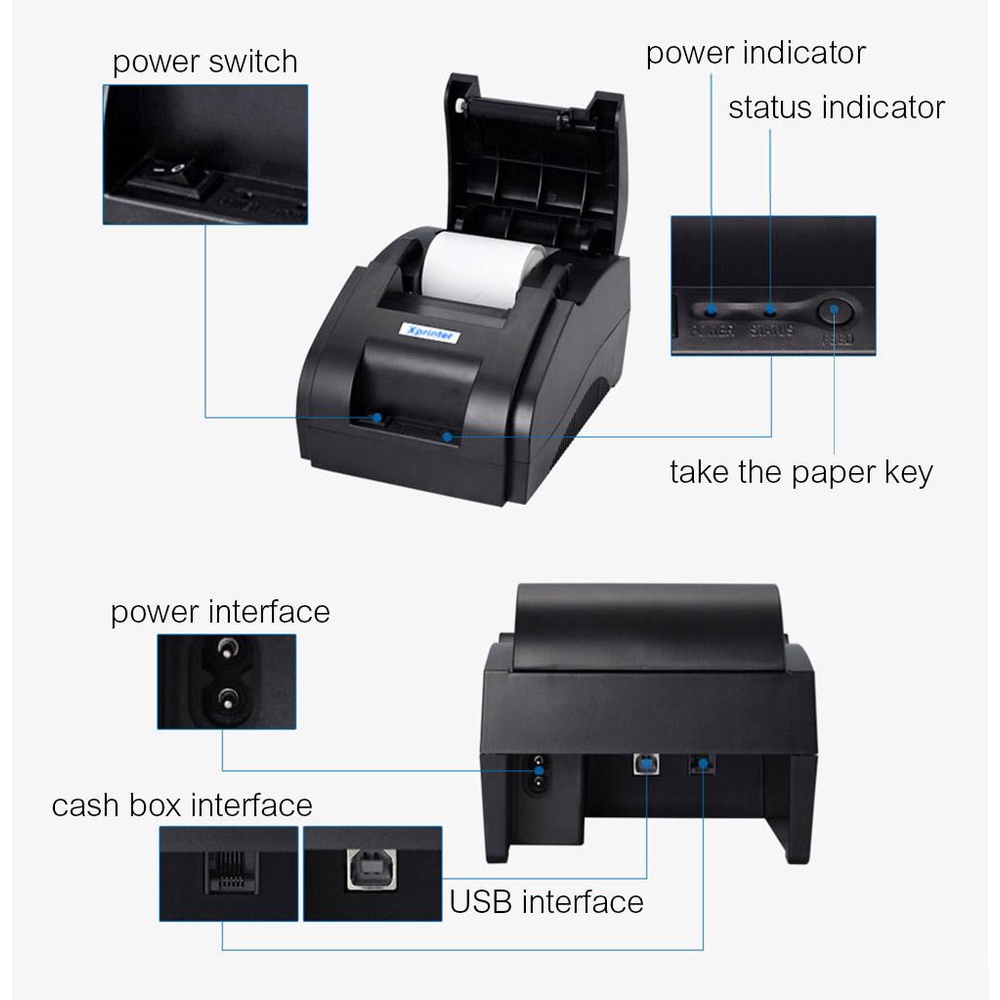 Thermal printer Receipt Printer Bluetooth Resit Mesin Topup Phone SRS ...