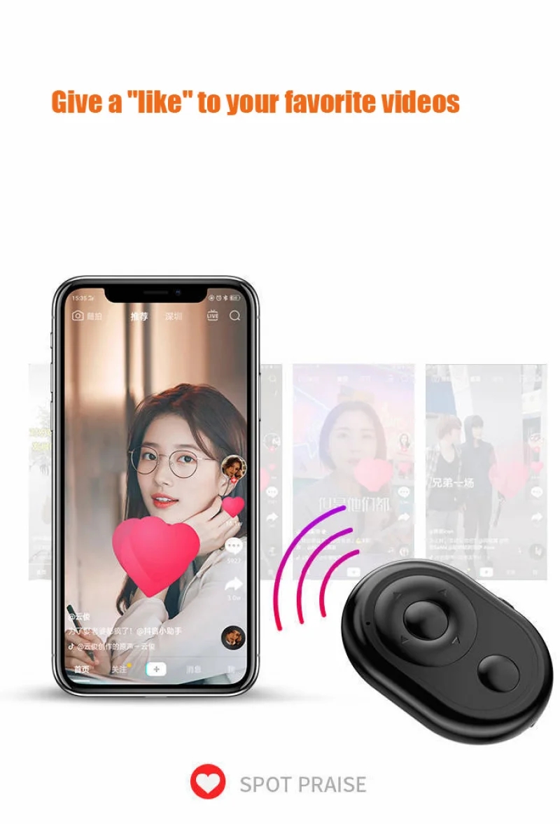 Rechargeable Bluetooth-compatible Remote Control Button Type-C Charging Wireless Controller ...