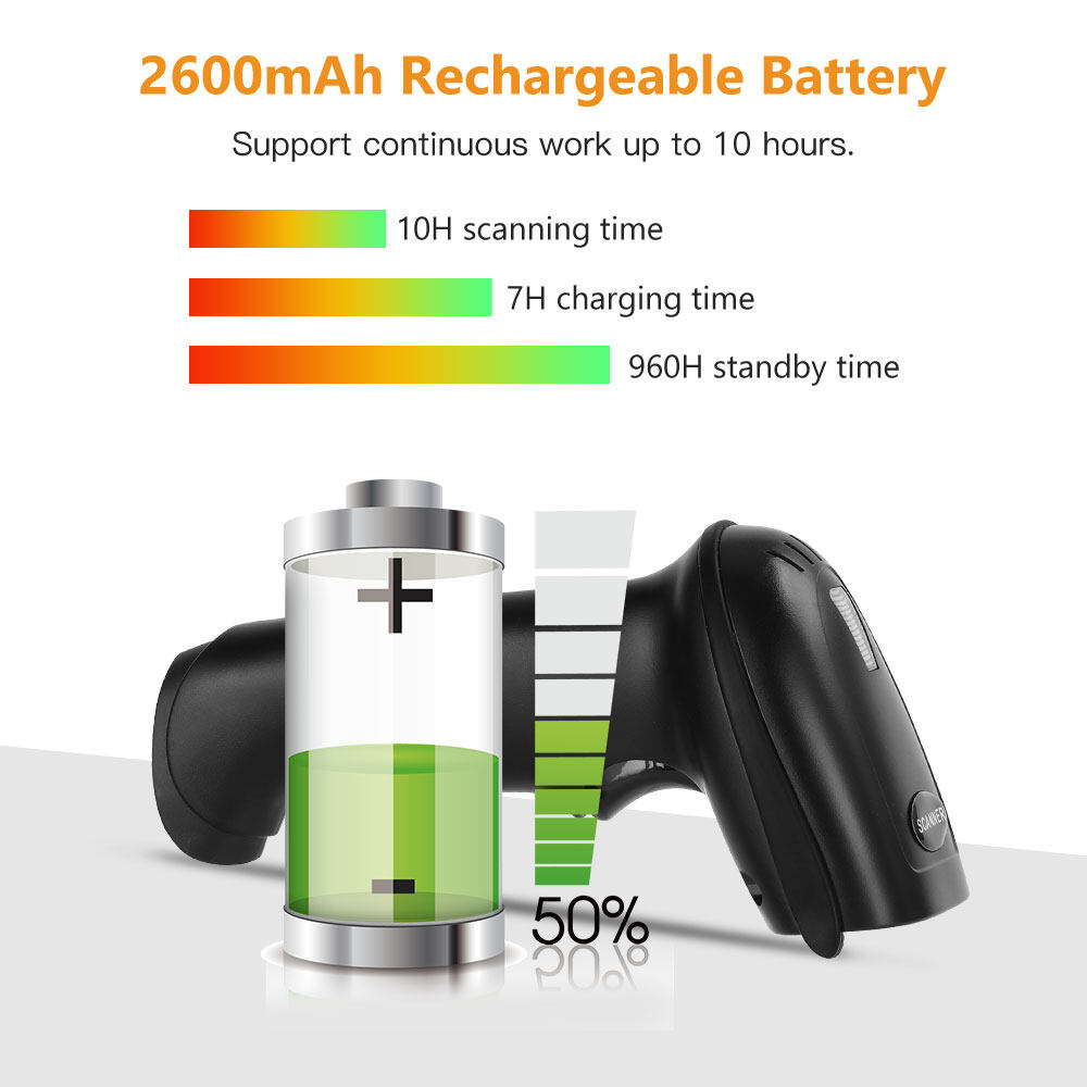 2D Barcode Scanner Bluetooth Cradle Wall Mountable 2.4G Wireless 1D QR ...