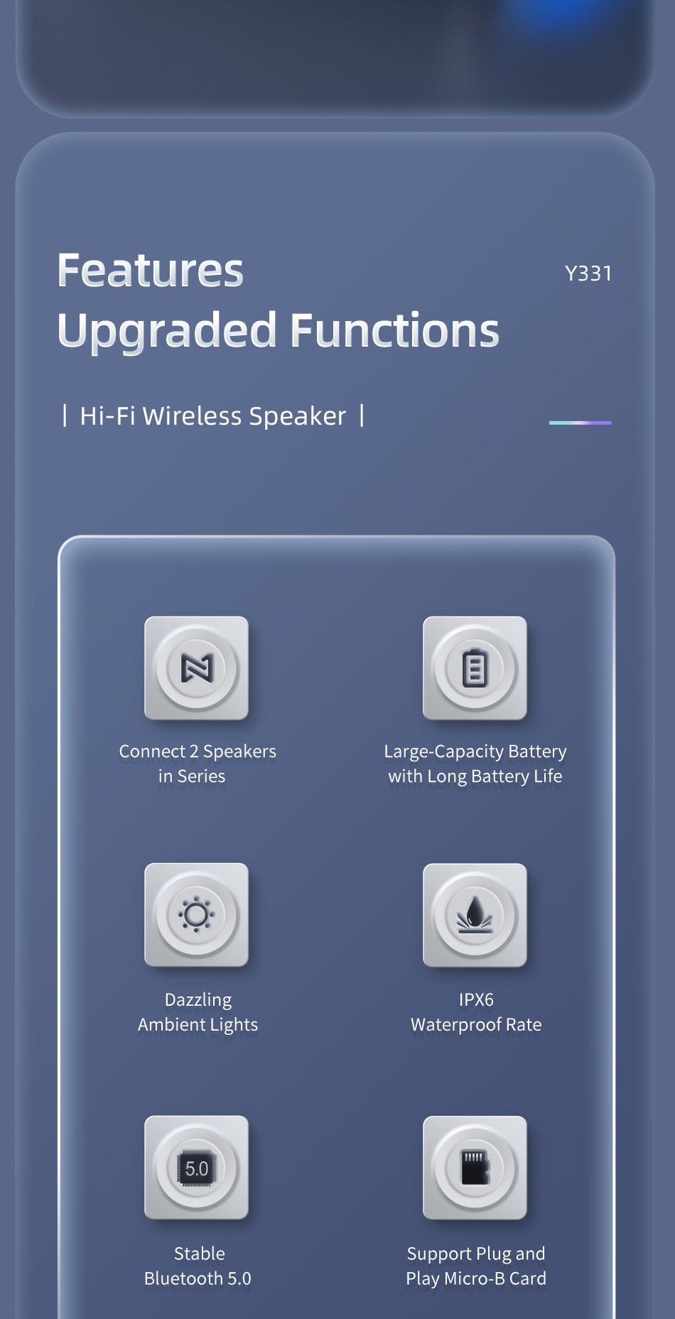 Awei Y331 Bluetooth Speaker Outdoor Portable Hifi Stereo Sound Built-in ...