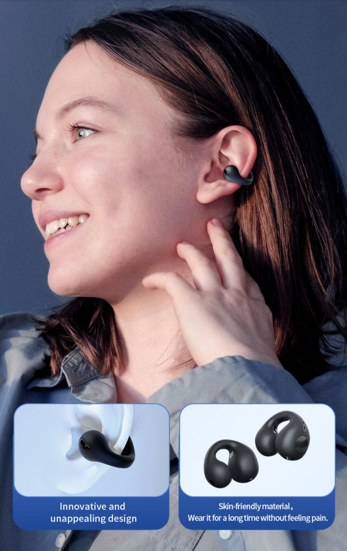Original M30 Ear-Clip Bluetooth Earphone TWS Wireless Intelligent Noise ...