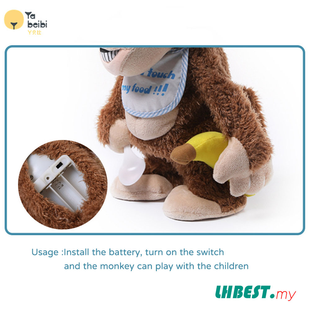 2024 Electric Banana Monkey Magnetic Funny Plush Toys Eating Banana ...