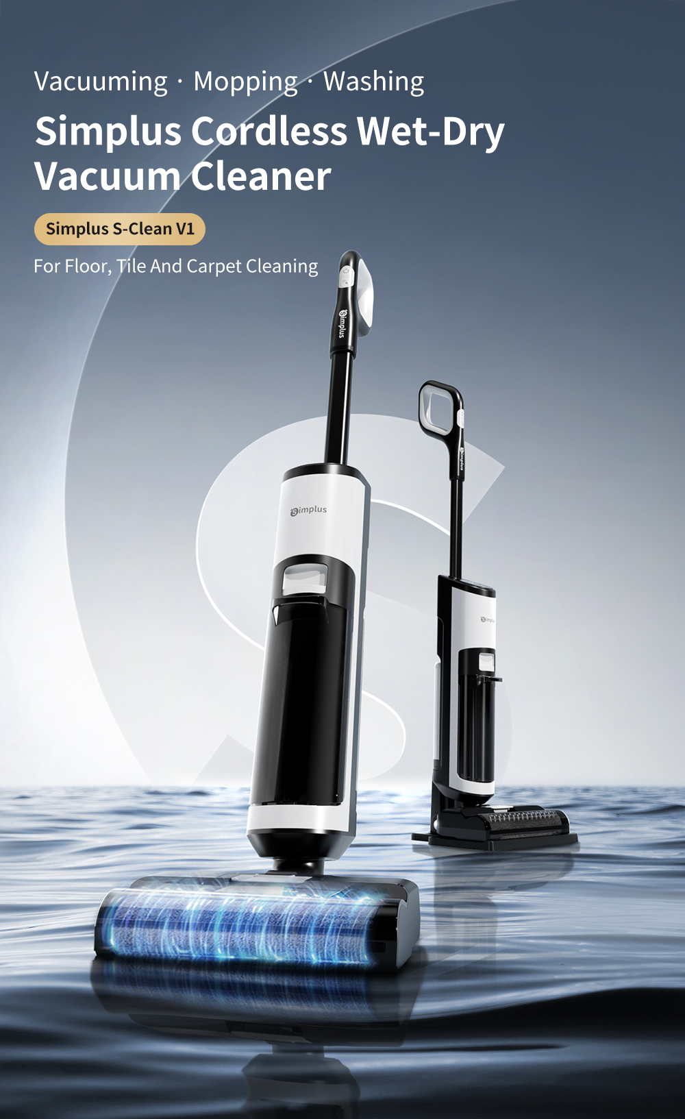 Simplus 3 In 1 Automatic Cordless S-Clean V1 Wet And Dry Vacuum Cleaner ...