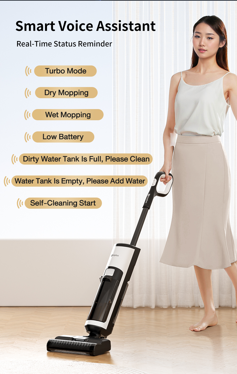 Simplus 3 In 1 Automatic Cordless S-Clean V1 Wet And Dry Vacuum Cleaner ...