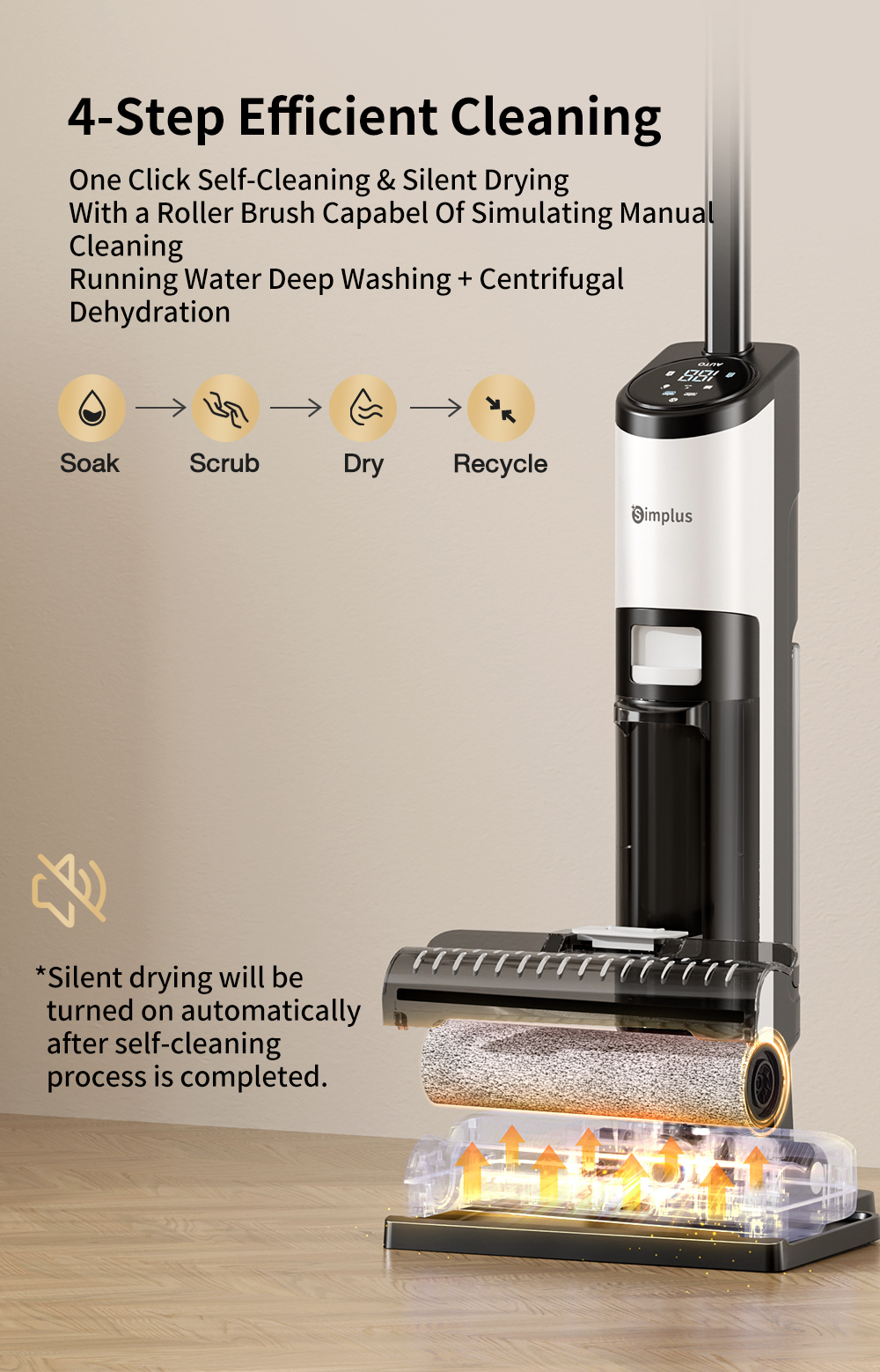 Simplus 3 In 1 Automatic Cordless S-Clean V1 Wet And Dry Vacuum Cleaner ...