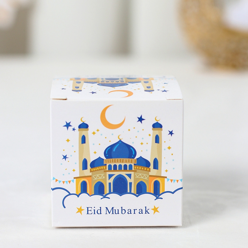 8pcs Colorful Eid Mubarak Candy Gift Boxes Ramadan Kareem Treat Box Eid ...