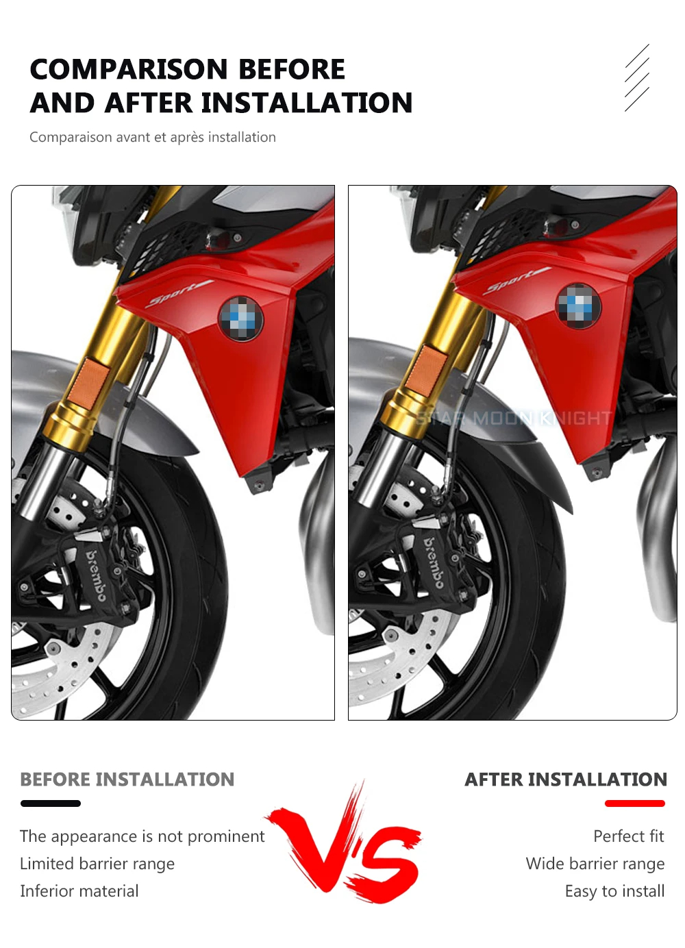 For BMW F900R S 1000 RR R XR S1000R S1000RR S1000XR Front Fender ...