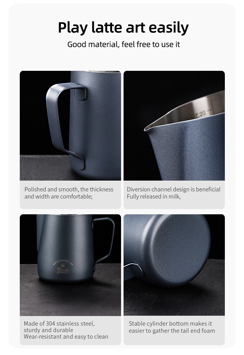 BINCOO Coffee Latte Art Vat Professional Pull Flower Jar Stainless ...