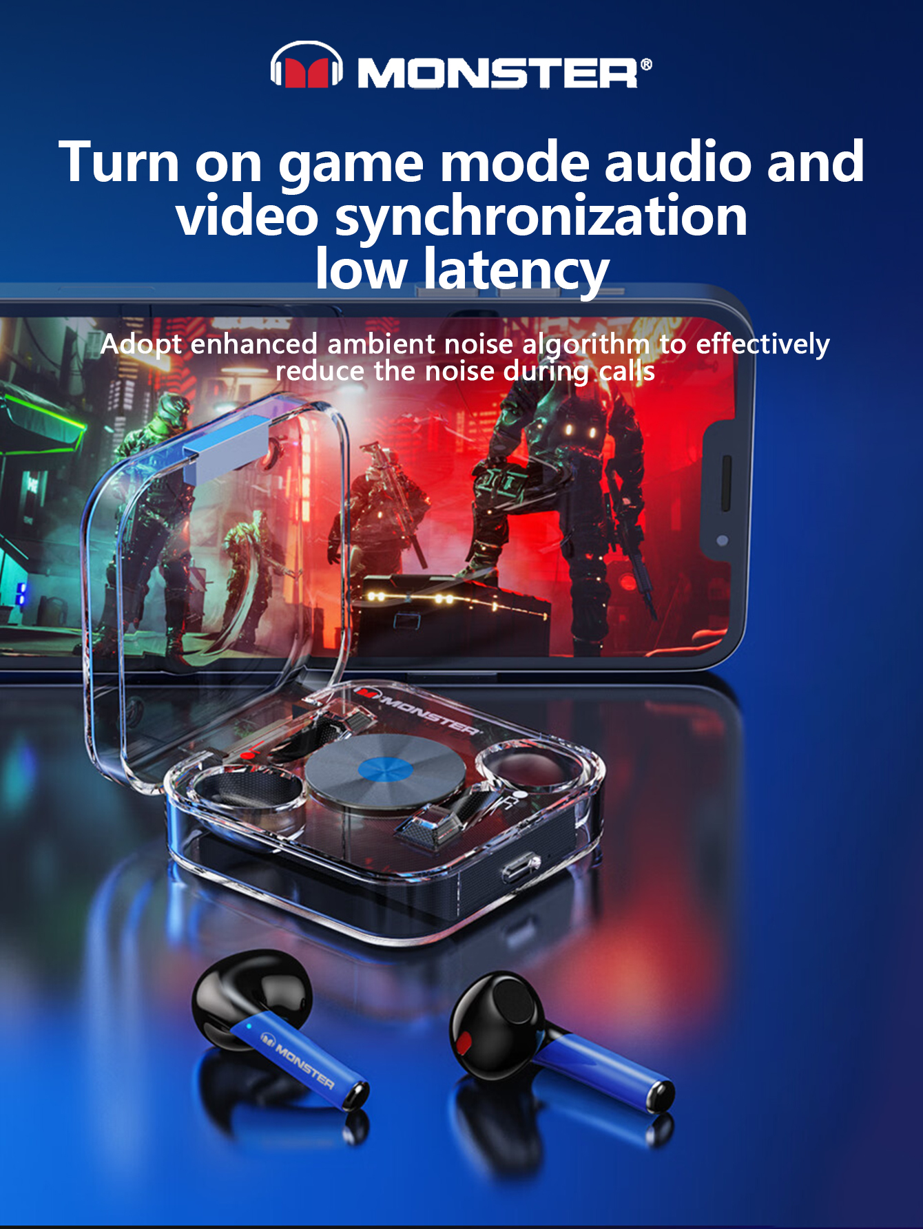 Monster XKT01 Wireless Bluetooth 5.2 Earphones HiFi Stereo Music TWS ...