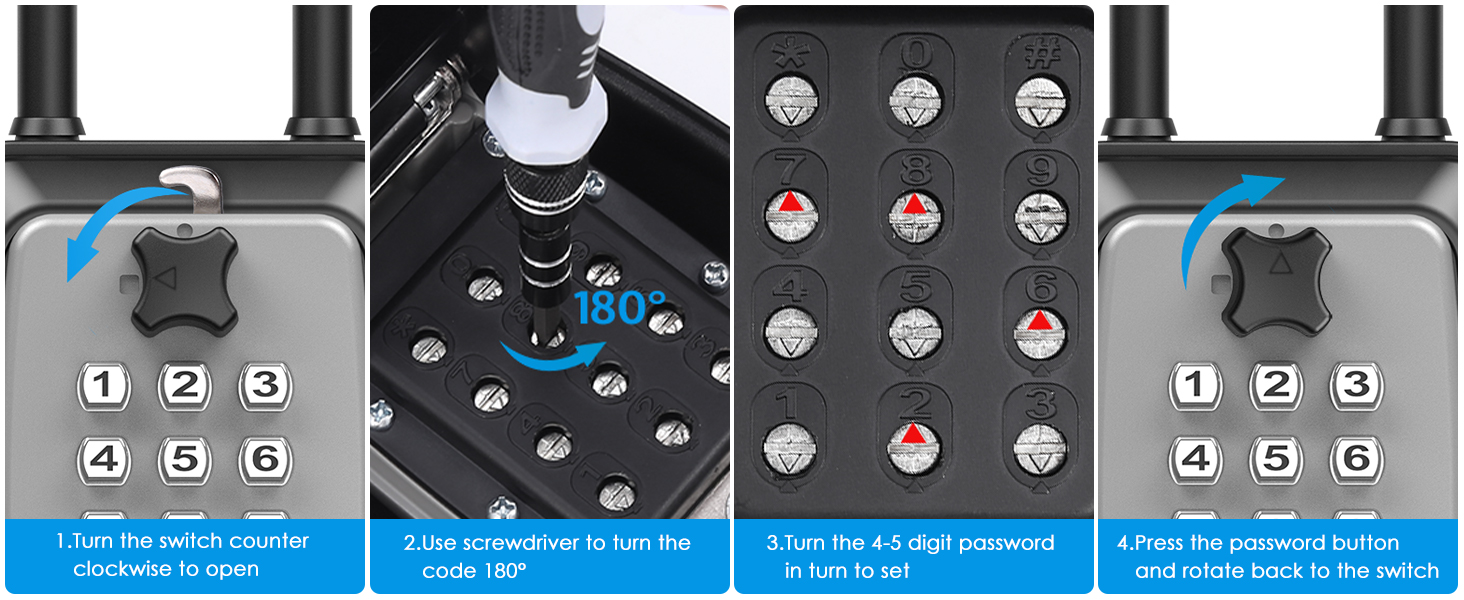ORIA 9-Digit Keyboard Resettable Code Large Capacity Key Storage Box ...