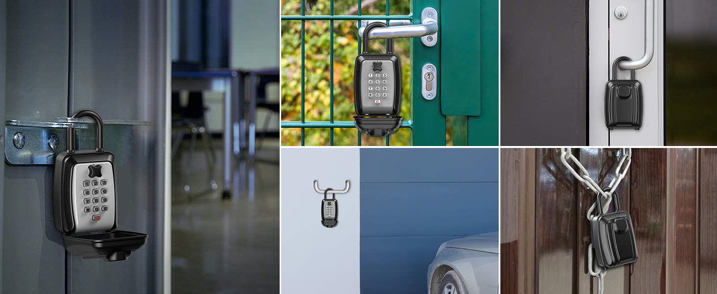 ORIA 9-Digit Keyboard Resettable Code Large Capacity Key Storage Box ...