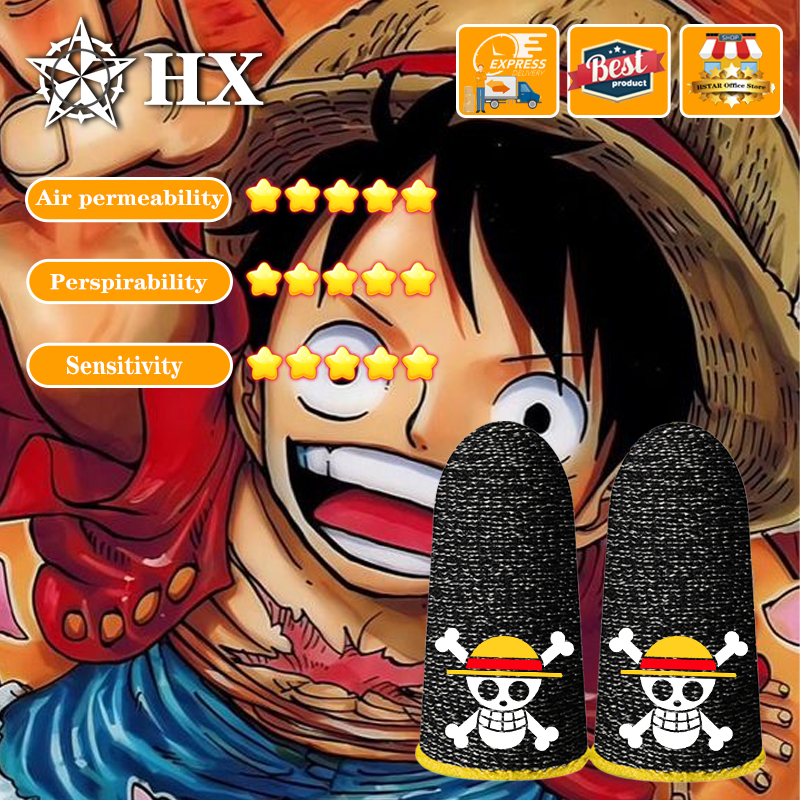HX One Piece Luffy Skull Finger Sleeves for Gaming,Gaming Finger Sleeve ...