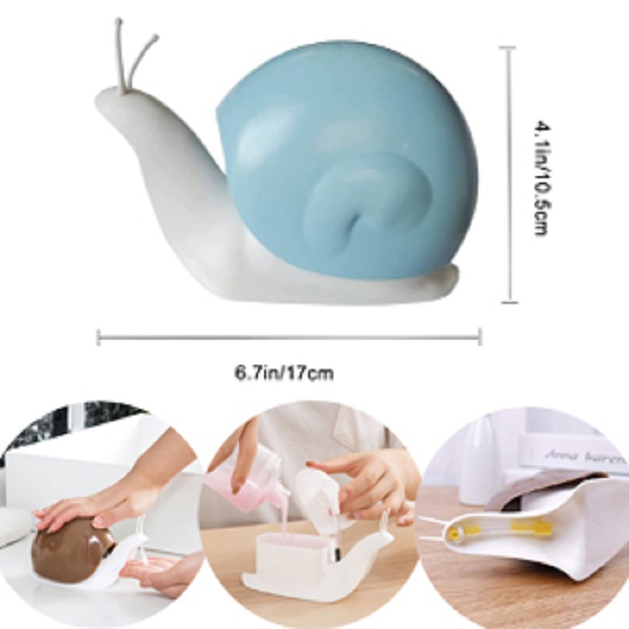 Cute Snail Soap Dispenser, Hand Soap Container with Silicone Pad for ...
