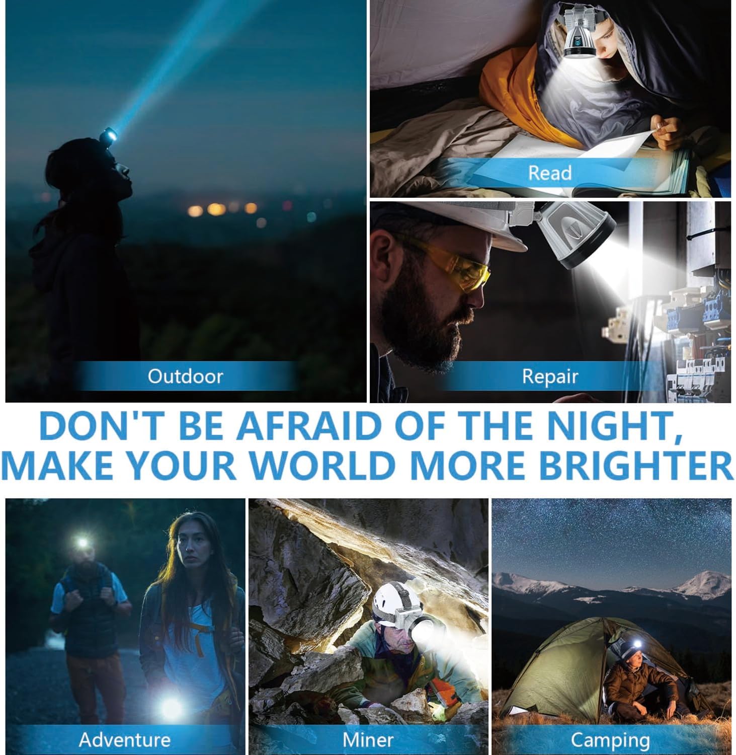 Yellow Headlamp QS-6744 7000W powerful light rechargeable super bright ...