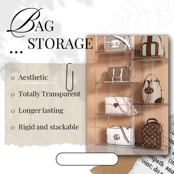 IKEA Acrylic Full Transparent Display Box Handbag Box Durable Storage ...