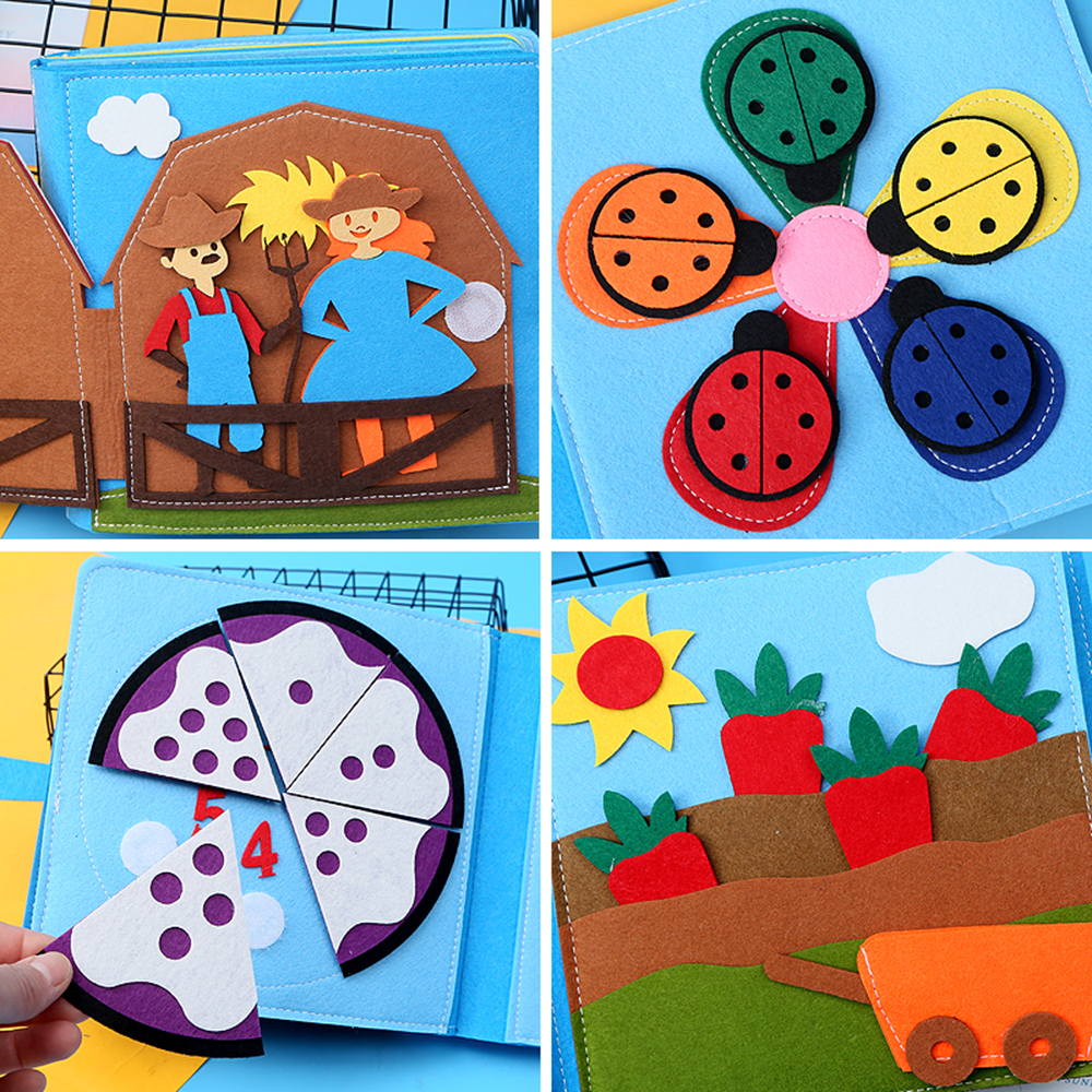 Montessori Busy Book for Toddlers Kids DIY Felt Quiet Activities Cloth ...