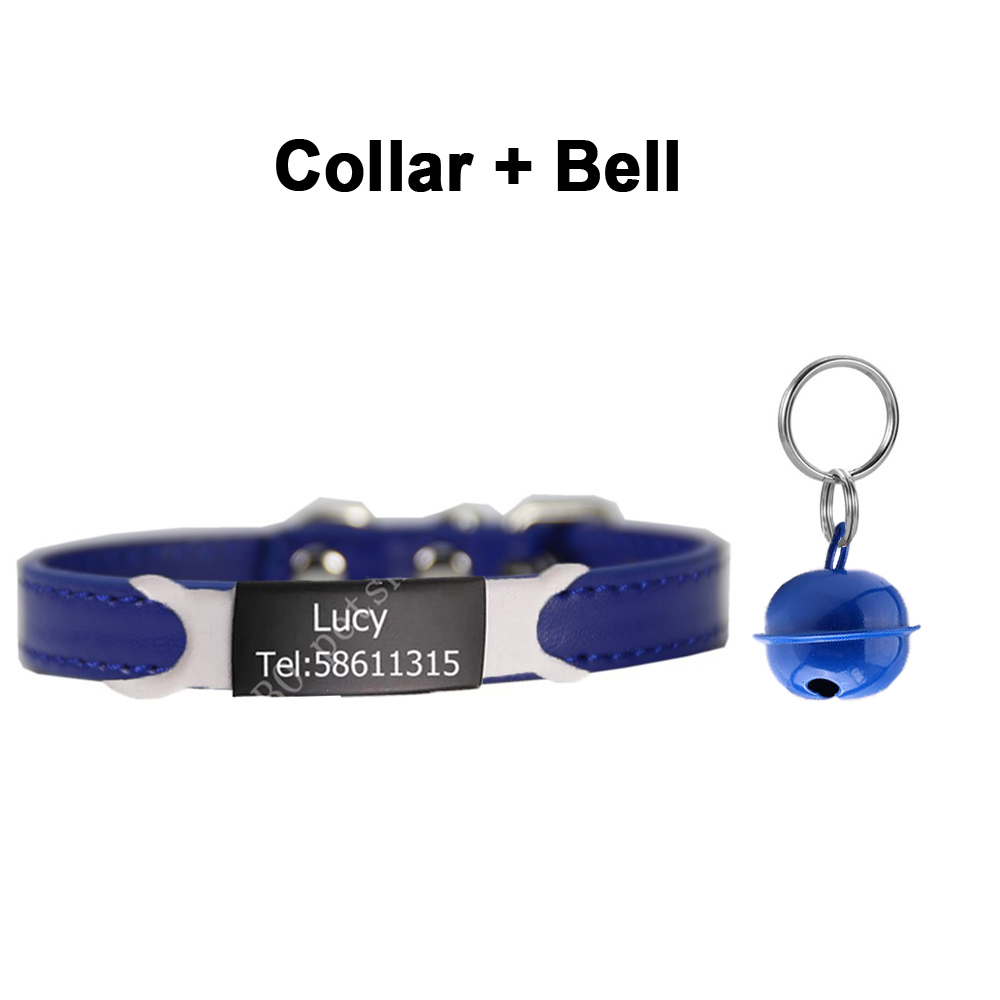 Personalized leather Dog Collar Reflective Customized Collars For Small ...