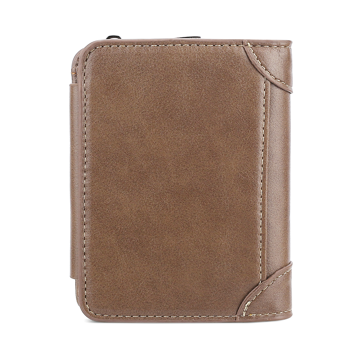 CarrKen Men's Leather Wallet Tri-Fold Short Vintage Card Holder with ...