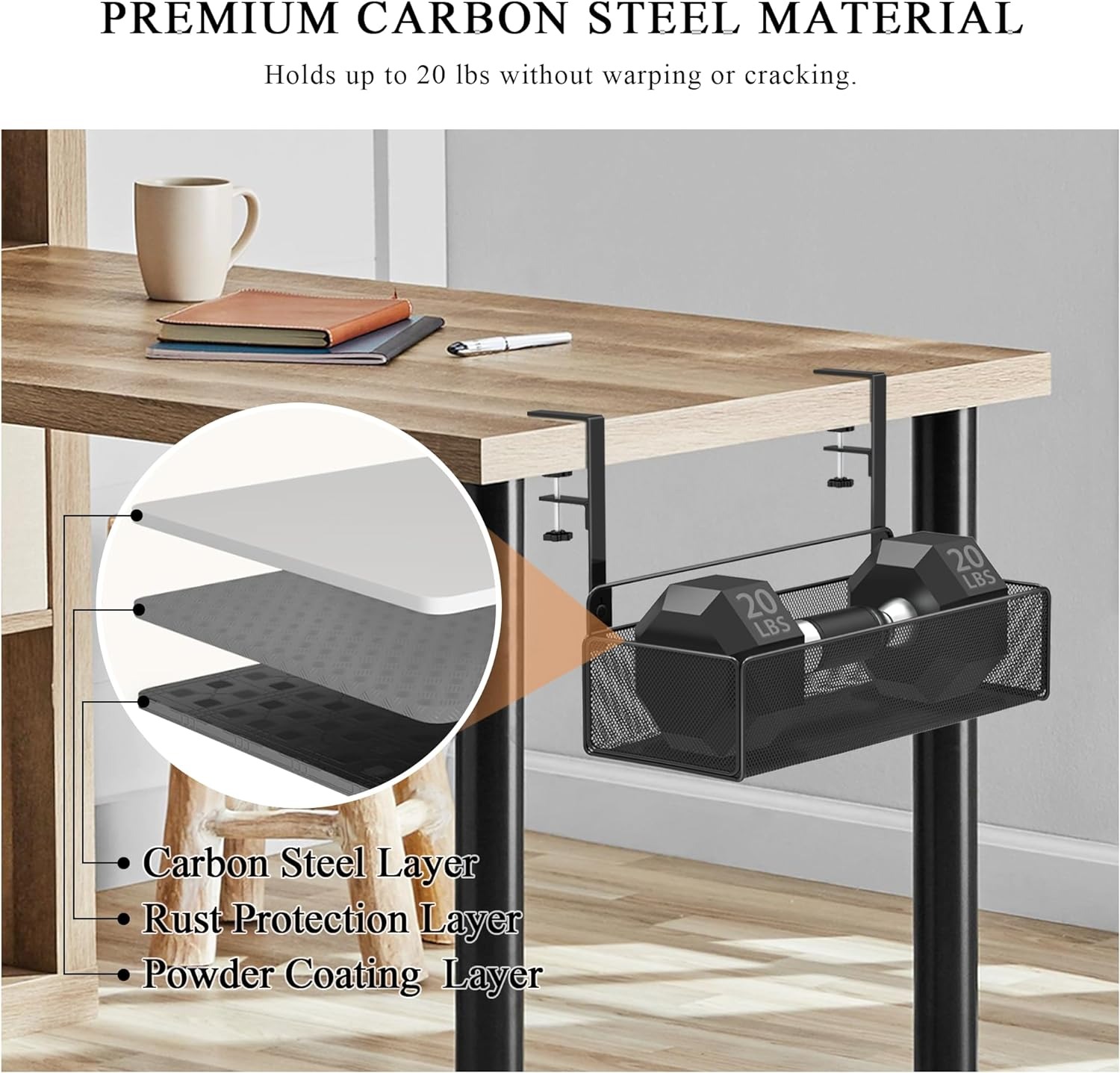 Under Desk Organizer Office Table Storage Office Organizer Shelf Desk ...