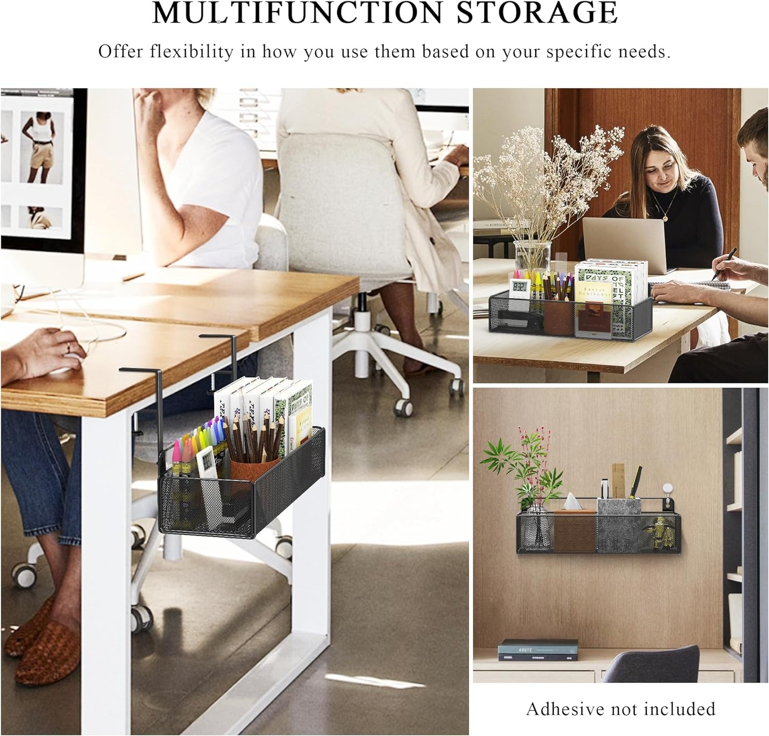 Under Desk Organizer Office Table Storage Office Organizer Shelf Desk ...