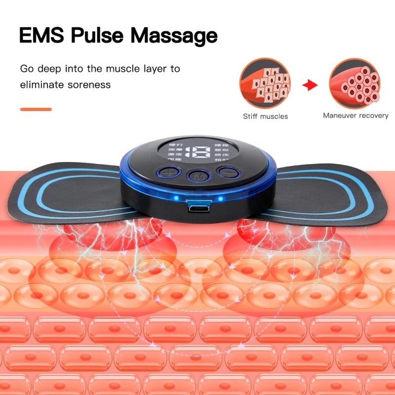 Mini Massager Rechargeable Pulse Massager Patch Butterfly Neck Massager ...
