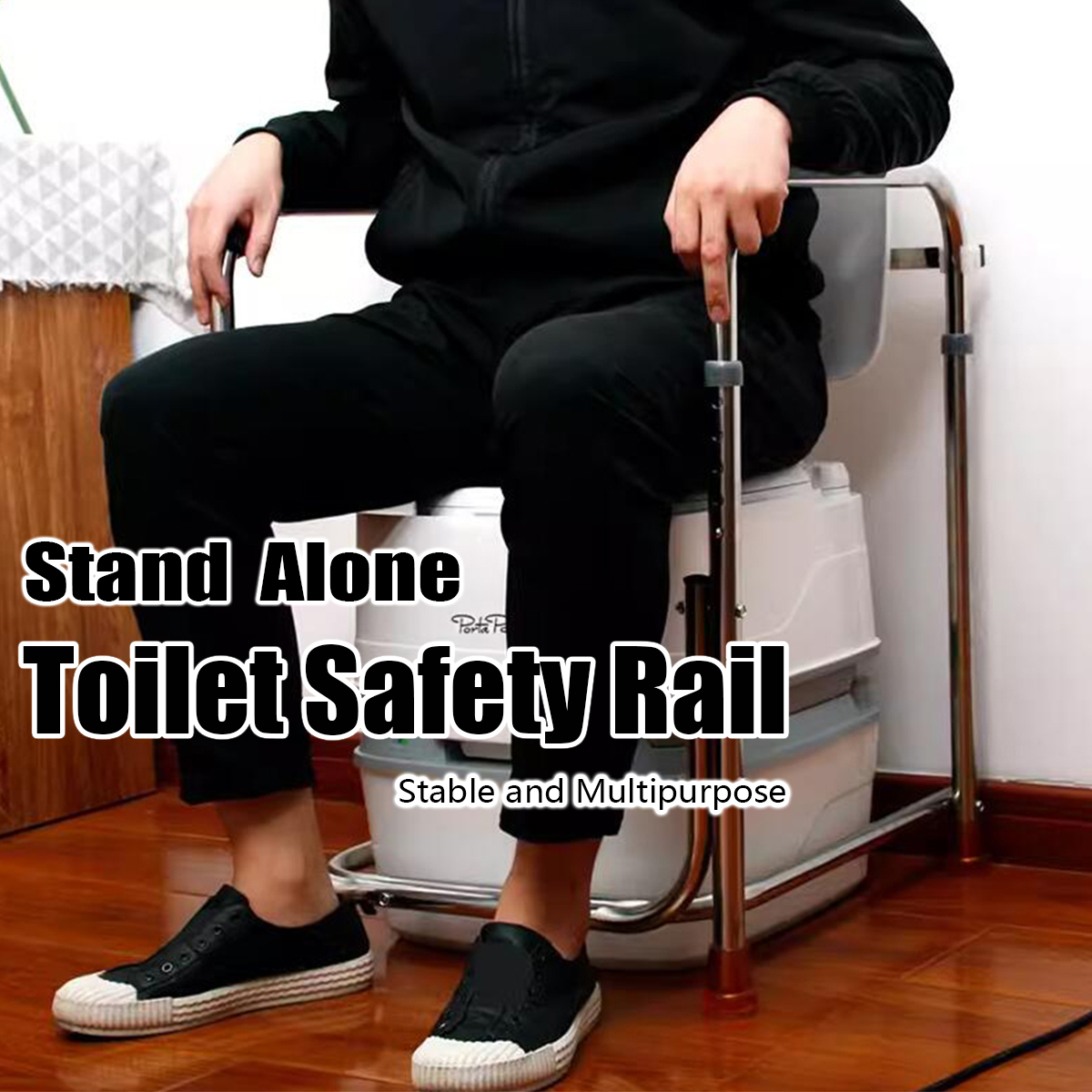 Bathroom Toilet Rails Arms for Elderly Safety Handrail Aid Toilet Rails ...