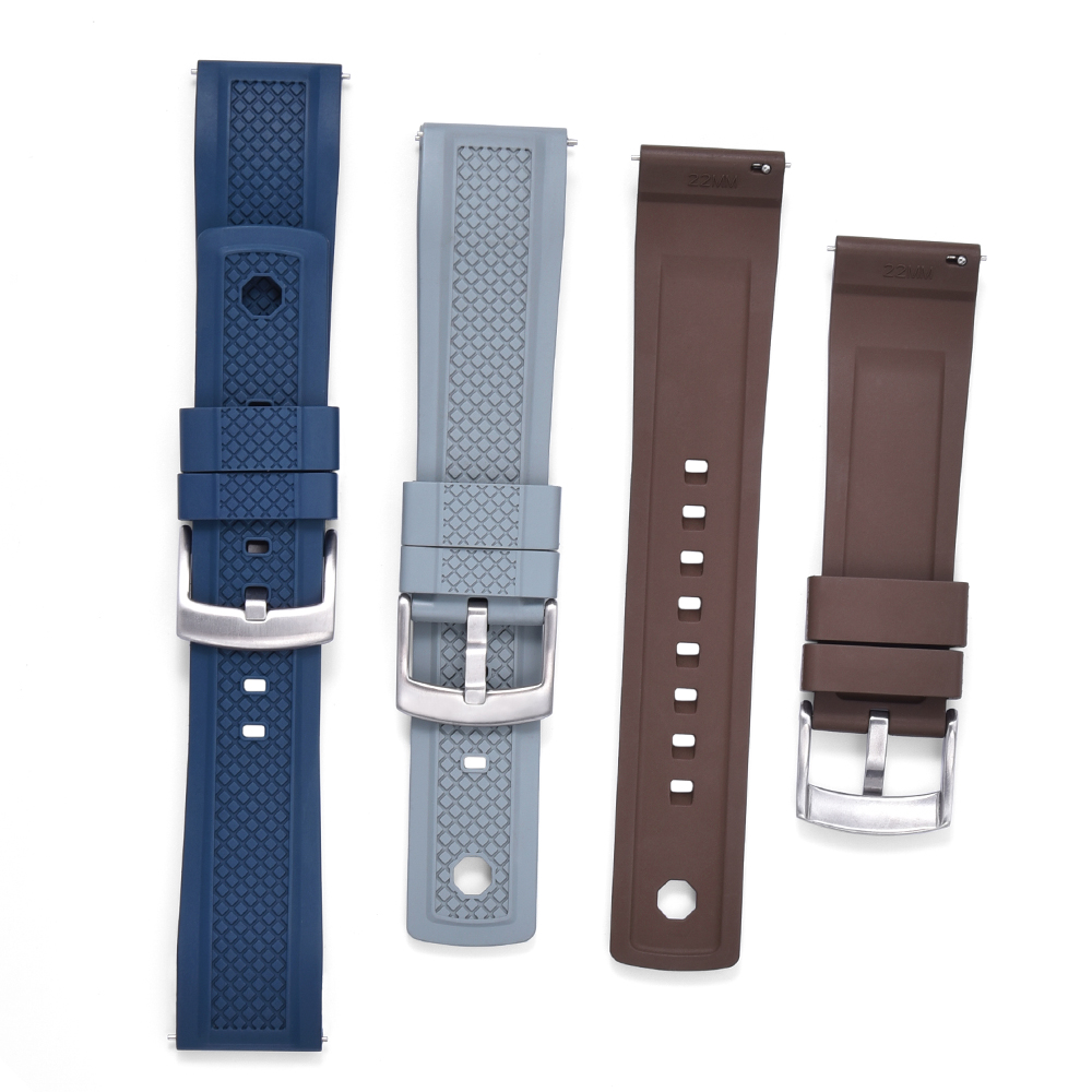 Premium Grade FKM Fluoro Rubber Strap 20mm 22mm Quick Release Strap Rubber Watchbands Bracelets ...