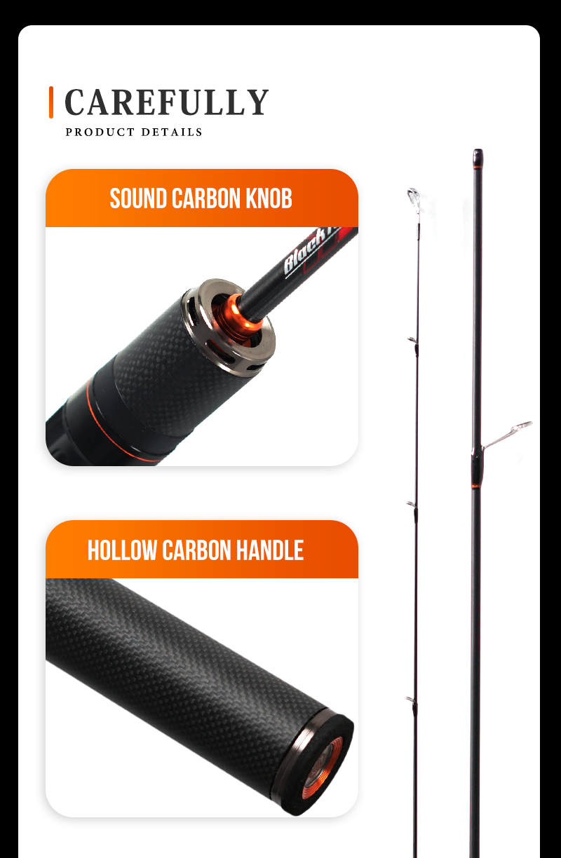 SEASIR Black Arrow Fishing Rod 4.92FT 76G Lure Weight 0.8-10g UL Carbon ...