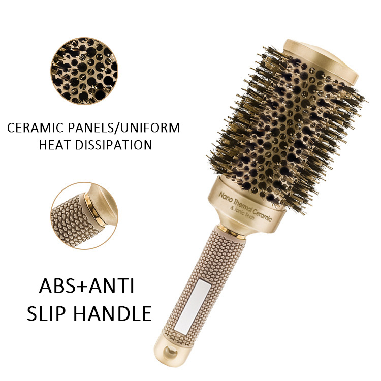 Curly hair styling cylinder comb, hair salon fluffy hair comb, golden ...